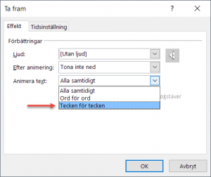 Animera text i PowerPoint - Excelbrevet