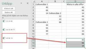 Klistra in flera områden samtidigt - Excelbrevet