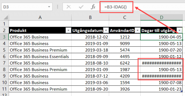 Håll koll på utgångsdatum - Excelbrevet