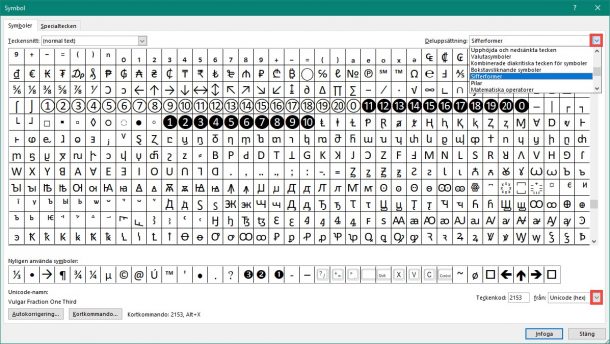 Teckenkoder för symboler och specialtecken i Office - Excelbrevet