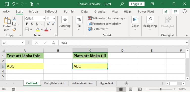 Länkar i Excel - Excelbrevet