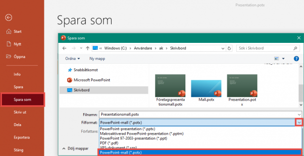 Skapa mallar i Office - Excelbrevet