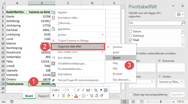 Skapa pivottabell - vad är en pivottabell? - Excelbrevet