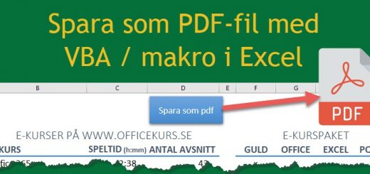 Kortkommandon i Excel
