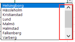 Drop-downlista i Excel - Excelbrevet