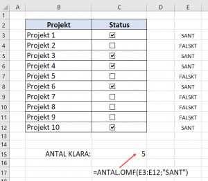Kryssrutor i Excel - Excelbrevet