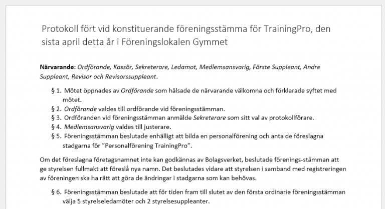 Numrering av lista med paragraftecken, som ser ut så här: §1 - Excelbrevet