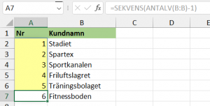 Fem olika sätt att numrera rader i Excel - Excelbrevet