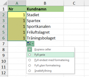 Fem olika sätt att numrera rader i Excel - Excelbrevet