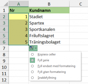 Fem olika sätt att numrera rader i Excel - Excelbrevet