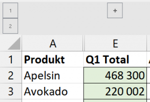 Gruppera kolumner - Excelbrevet