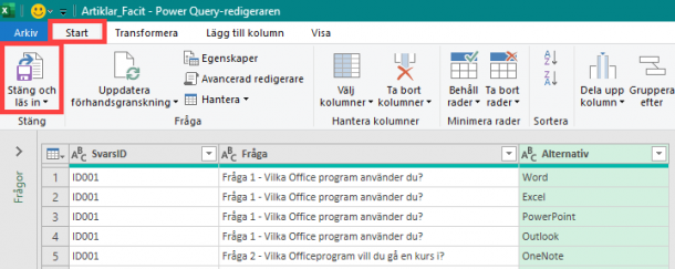 Dela upp kolumn i rader med hjälp av Power Query - Excelbrevet