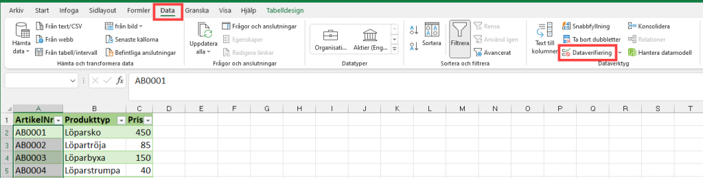 Förhindra inmatning av dubbletter i Excel - Excelbrevet