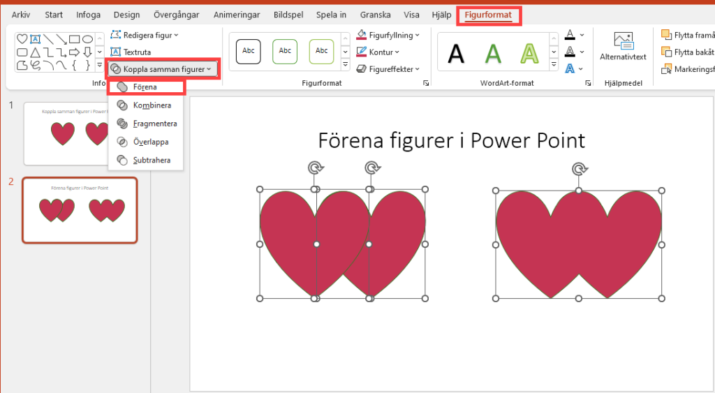 Sammanfoga i PowerPoint - Excelbrevet