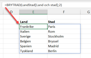 Dela upp innehåll i flera rader eller kolumner - Excelbrevet