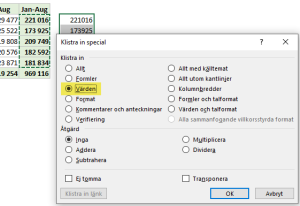 Klistra in värden med kortkommando - Excelbrevet