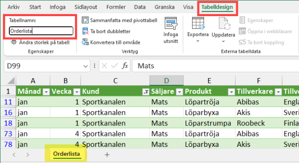 Åtta fördelar och möjligheter med Excels tabellverktyg - Excelbrevet
