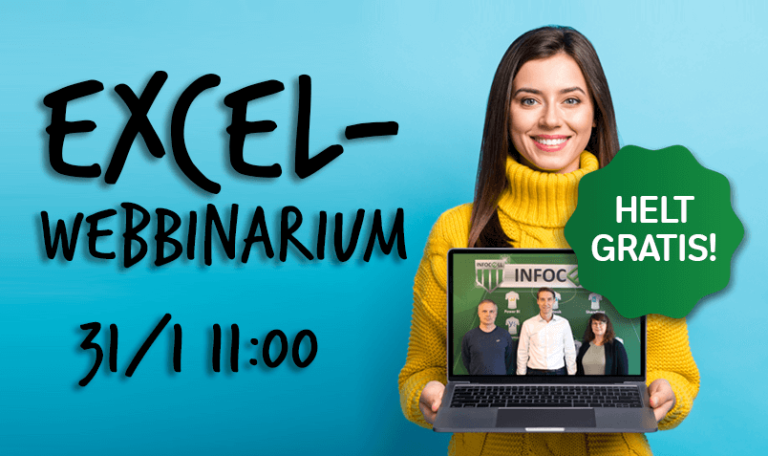 Gratis Excelwebbinarium 31/1 kl.11:00 - Excelbrevet