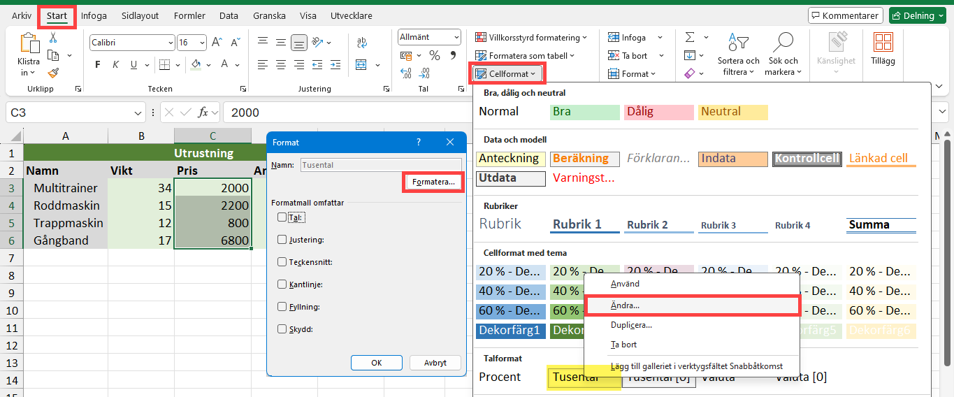 Anpassa Talformat via Cellformat i Excel - Excelbrevet