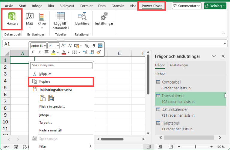 Separat tabell för mätvärden i Power BI och Excel - Excelbrevet